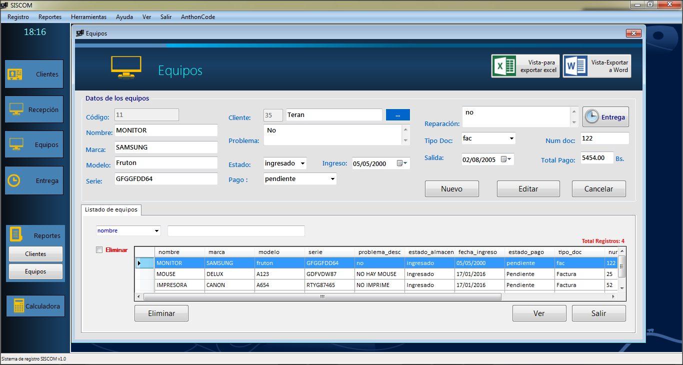 Código Fuente - Sistema desarrollado en Visual Basic Net y SQL Server